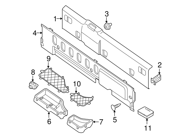 2014-2019 Nissan Frontier Back Panel Trim 79911-9BK0A | TascaParts.com