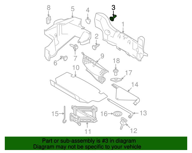 2005-2009 Ford Mustang Rear Trim Panel Pin 6R3Z63424C32A | OEM Parts Online