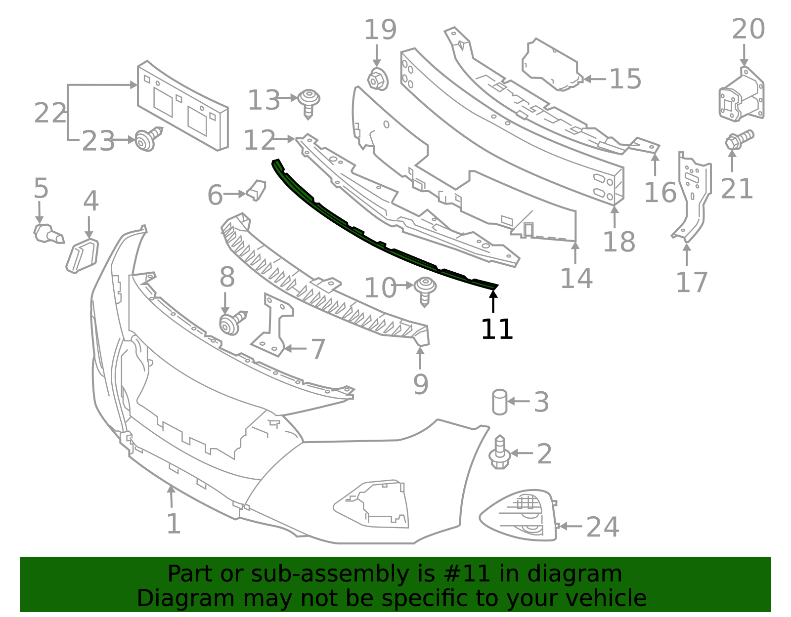 2016-2023 Nissan Maxima Rubber Strip 65820-4RA0B | My Nissan Part