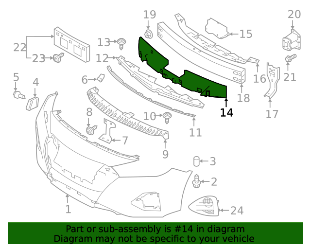 2019-2023 Nissan Maxima Bumper Impact Absorber 62090-9DJ0B ...
