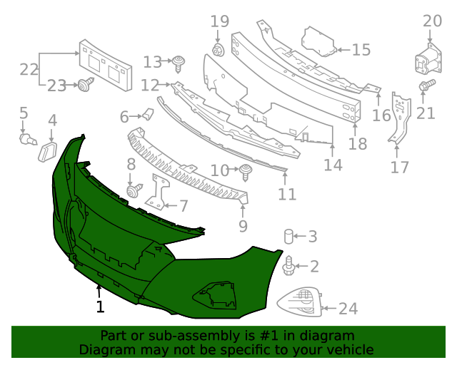 2019-2023 Nissan Maxima Bumper Cover 62022-9DJ1H | Nissan Parts Store