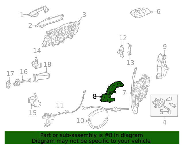 223-723-04-00 - Lock Assembly Front Bracket 2021-2023 Mercedes-Benz ...