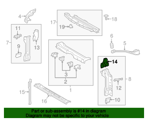 Genuine Toyota Radiator Support Side Panel Bracket part# 52144-02040 ...