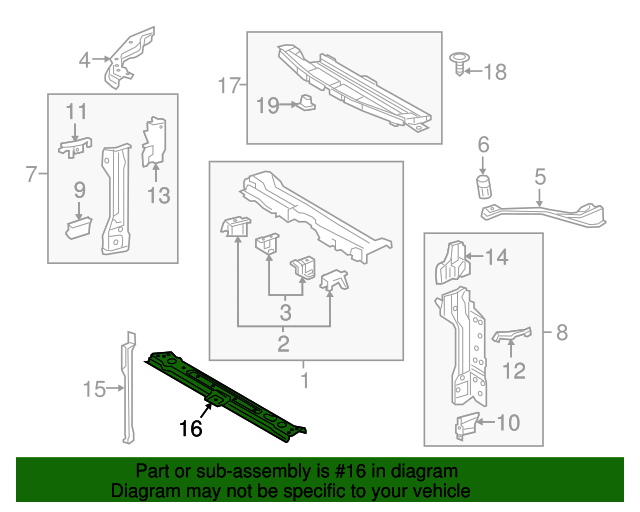 53028-02020 - Radiator Support Tie Bar - 2019-2022 Toyota | OEM Genuine ...