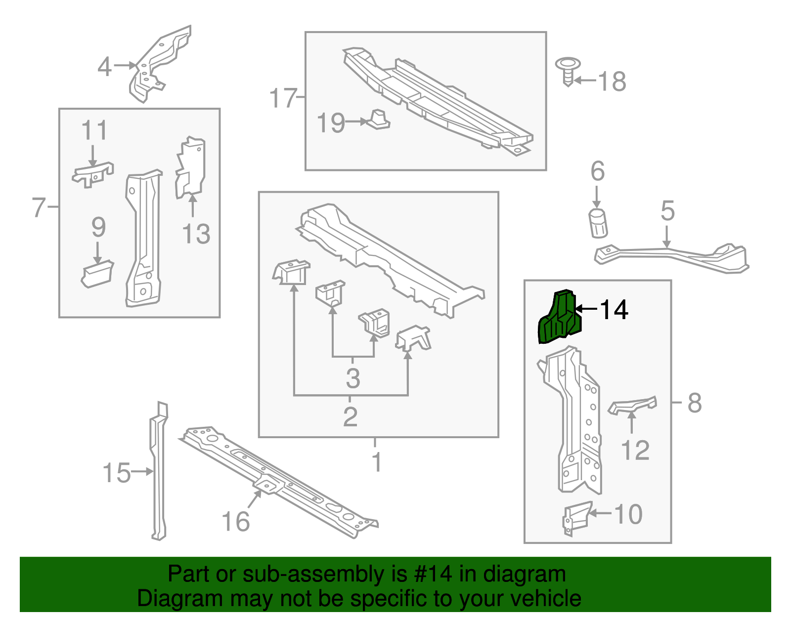 2016-2025 Toyota Radiator Support Side Panel Bracket 52144-02040 ...