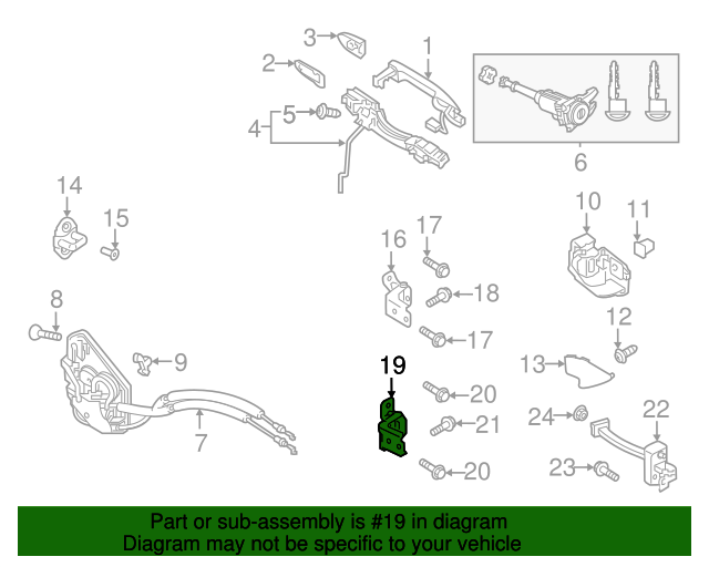2011-2021 Mazda Lower Hinge D461-58-210B | TascaParts.com