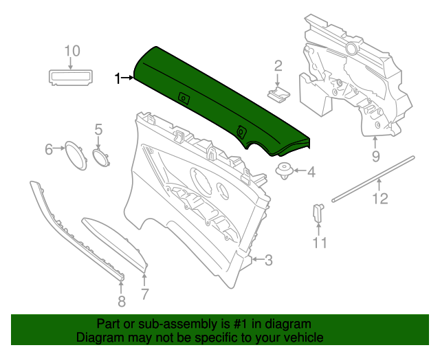 51437337862 - 2014-2020 BMW Upper Quarter Trim (51-43-7-337-862) | BMW ...