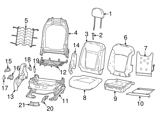 2019-2020 Jeep Compass Recline Adjuster - Passenger Side (RH ...