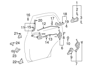 69749-12040 - Lock Rod Clamp - 1991-2001 Toyota | OEM Genuine Parts
