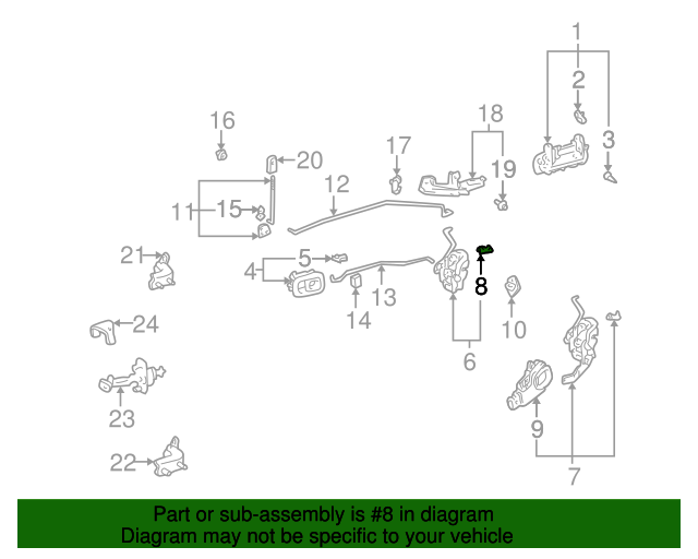 1989-2003 Toyota Lock Assembly Snap 69759-20040 | Toyota Parts Center