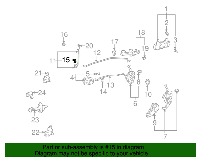1991-2002 Toyota Lock Rod Snap 69759-20020 | Toyota Parts Center