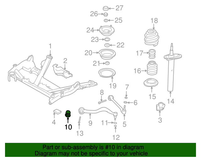 Genuine BMW 31-12-9-068-753 | Ft Lower Control Arm Bushing | FREE ...
