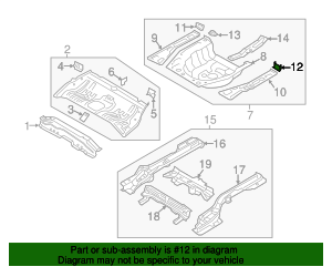 2017-2020 Hyundai Elantra Floor Side Rail Reinforcement 65652-F2000 ...