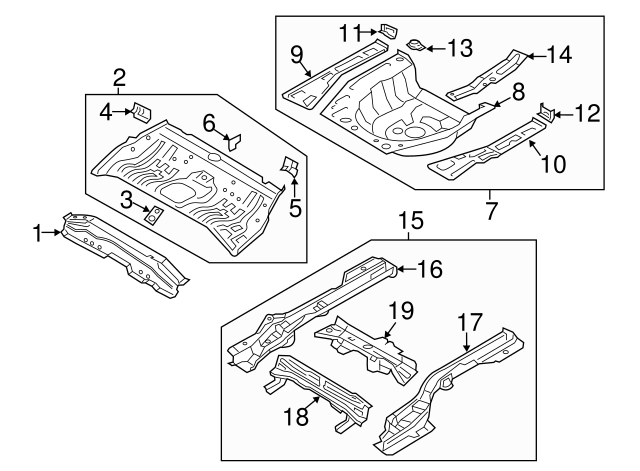 2017-2020 Hyundai Elantra Floor Side Rail Reinforcement 65652-F2000 ...