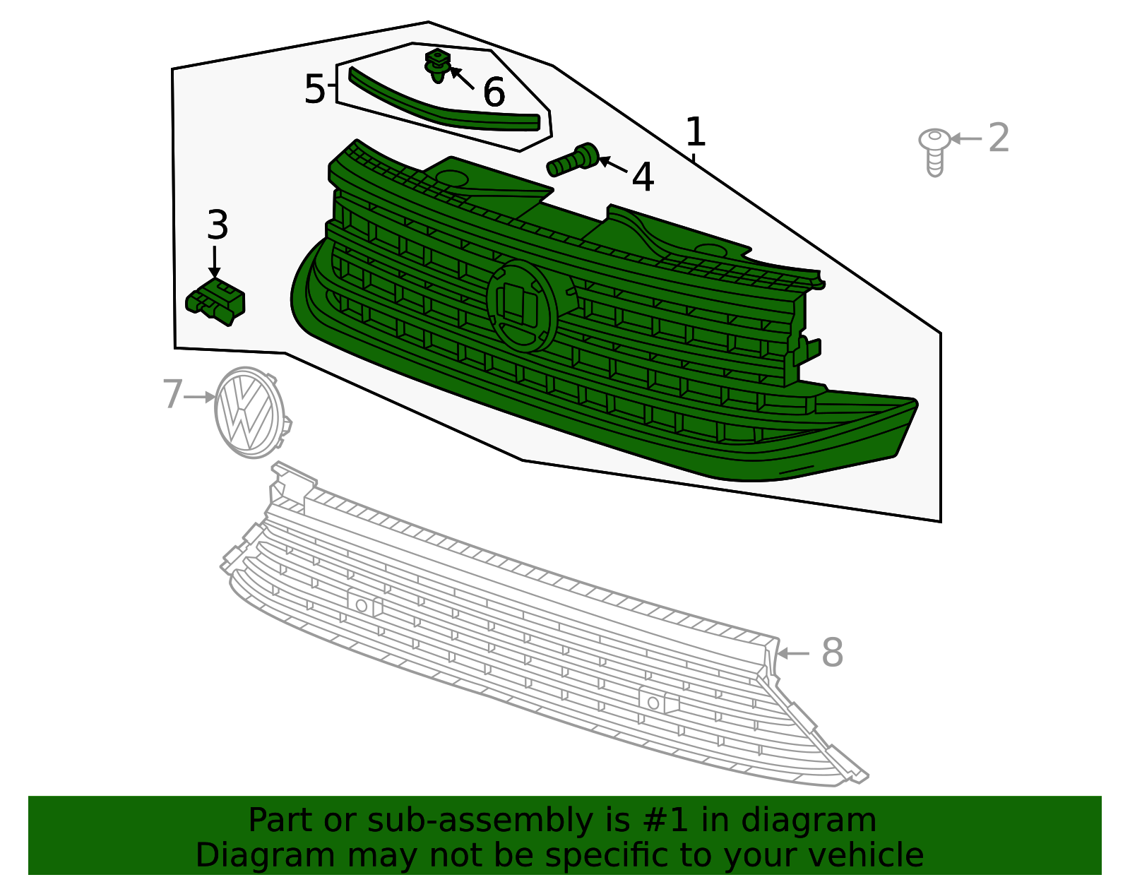 2020-2023 Volkswagen Grille Assembly 3CN-853-651-AC-LDB | Retail ...