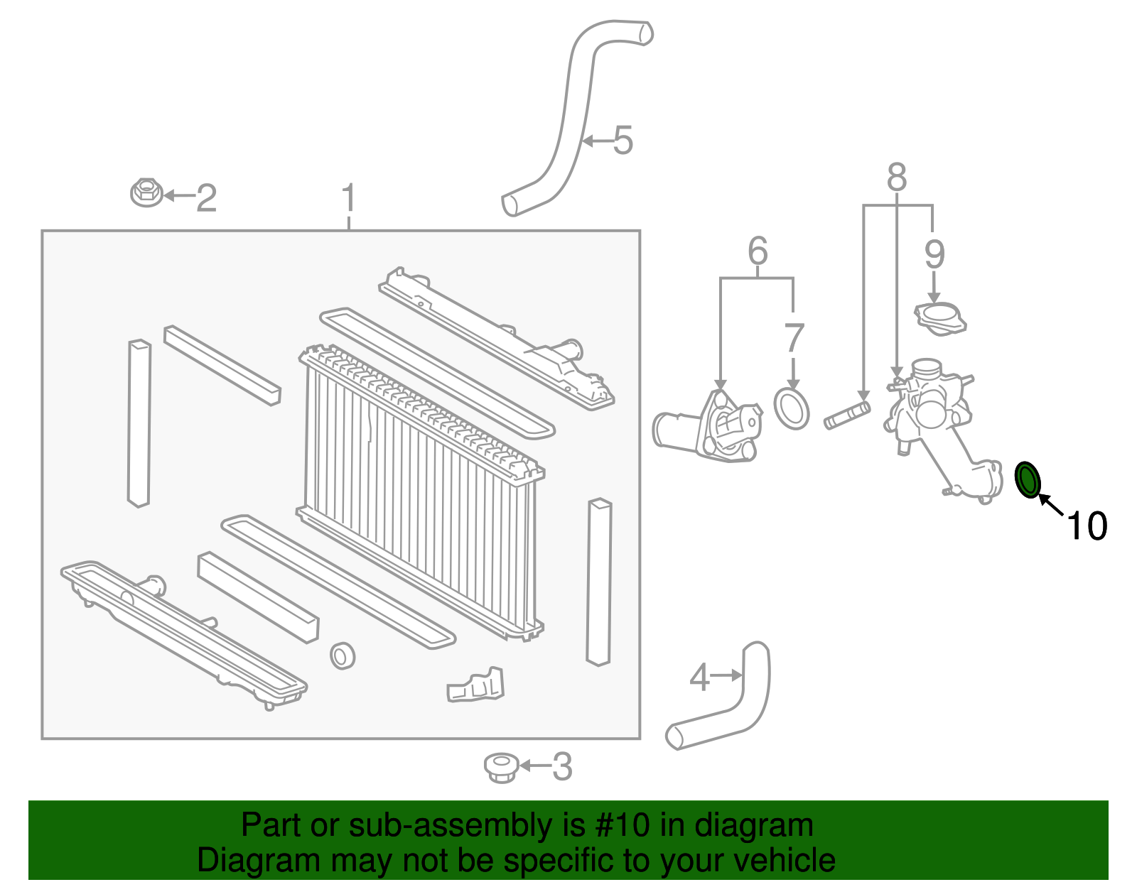 16325-31010 - Water Outlet Gasket - 2006-2019 Lexus | My L Parts