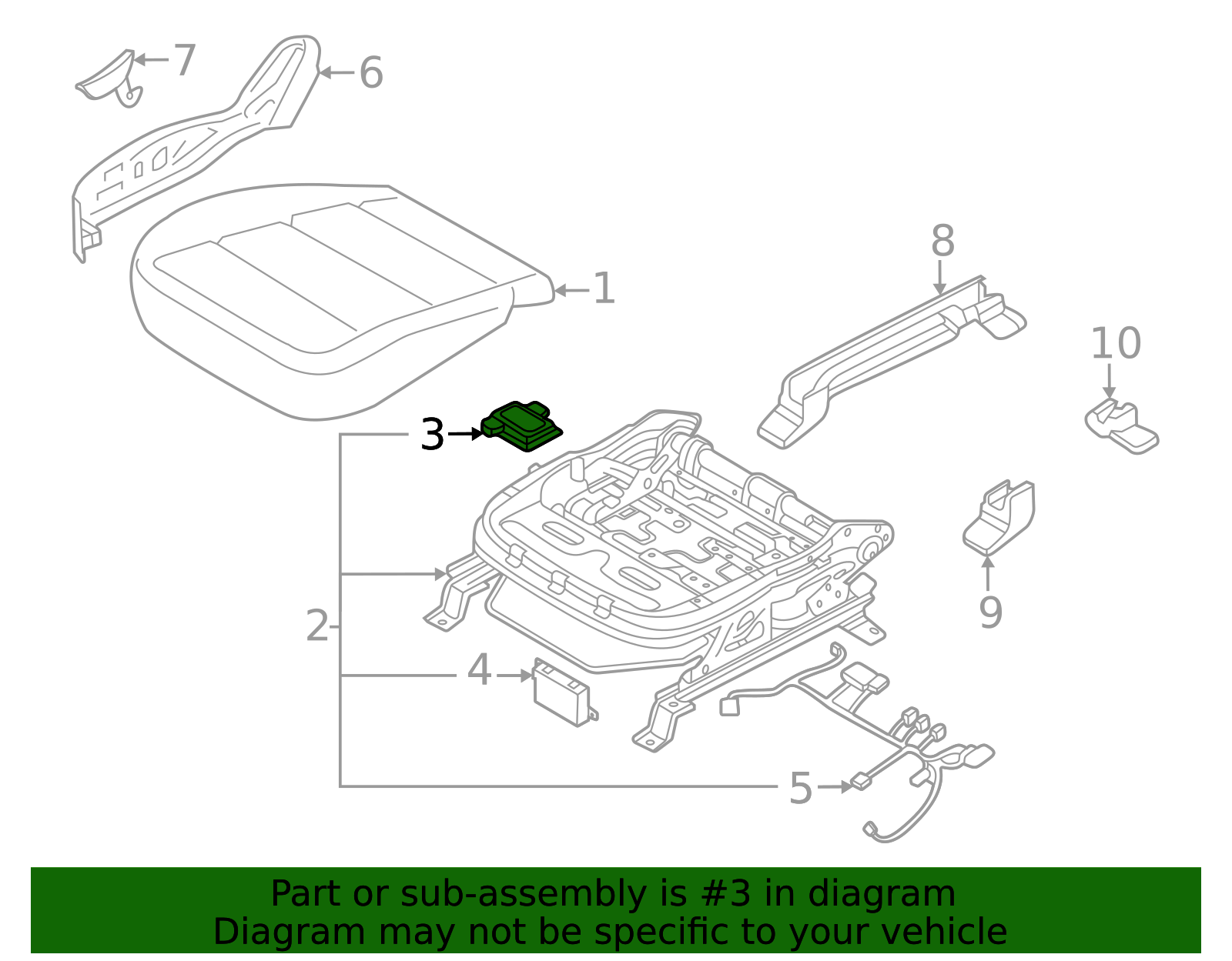 80702-S9000 - Passenger Discriminating Sensor 2020-2024 Kia Telluride ...