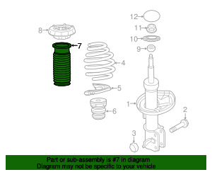 2012-2020 Chevrolet Sonic Front Suspension Strut Boot 96853901 | QuirkParts