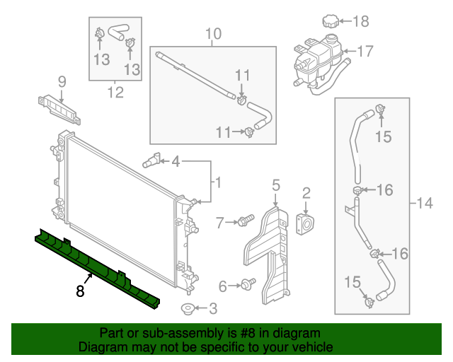 2017-2021 Hyundai Ioniq Radiator Support Baffle 29135-G7000 | OEM Parts ...