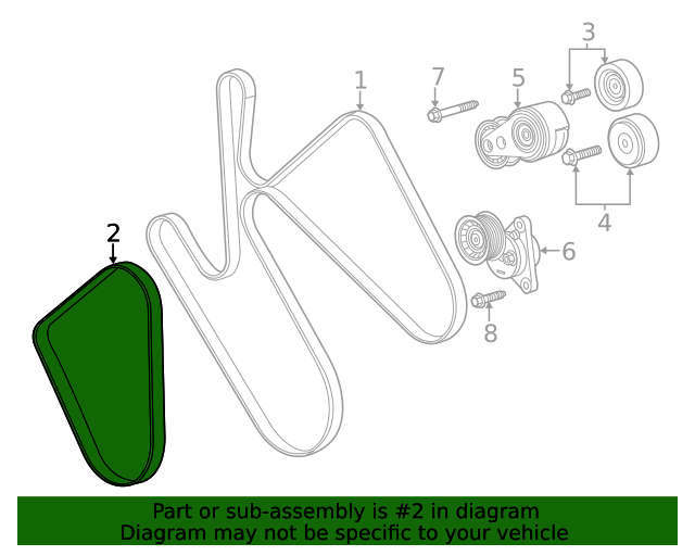 12732707 - V-Ribbed Serpentine Belt Chevrolet Parts Direct