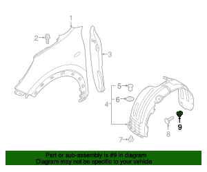 86848-22000 - Fender Liner Retainer Nut 2004-2022 Kia | Kia Cheap Parts