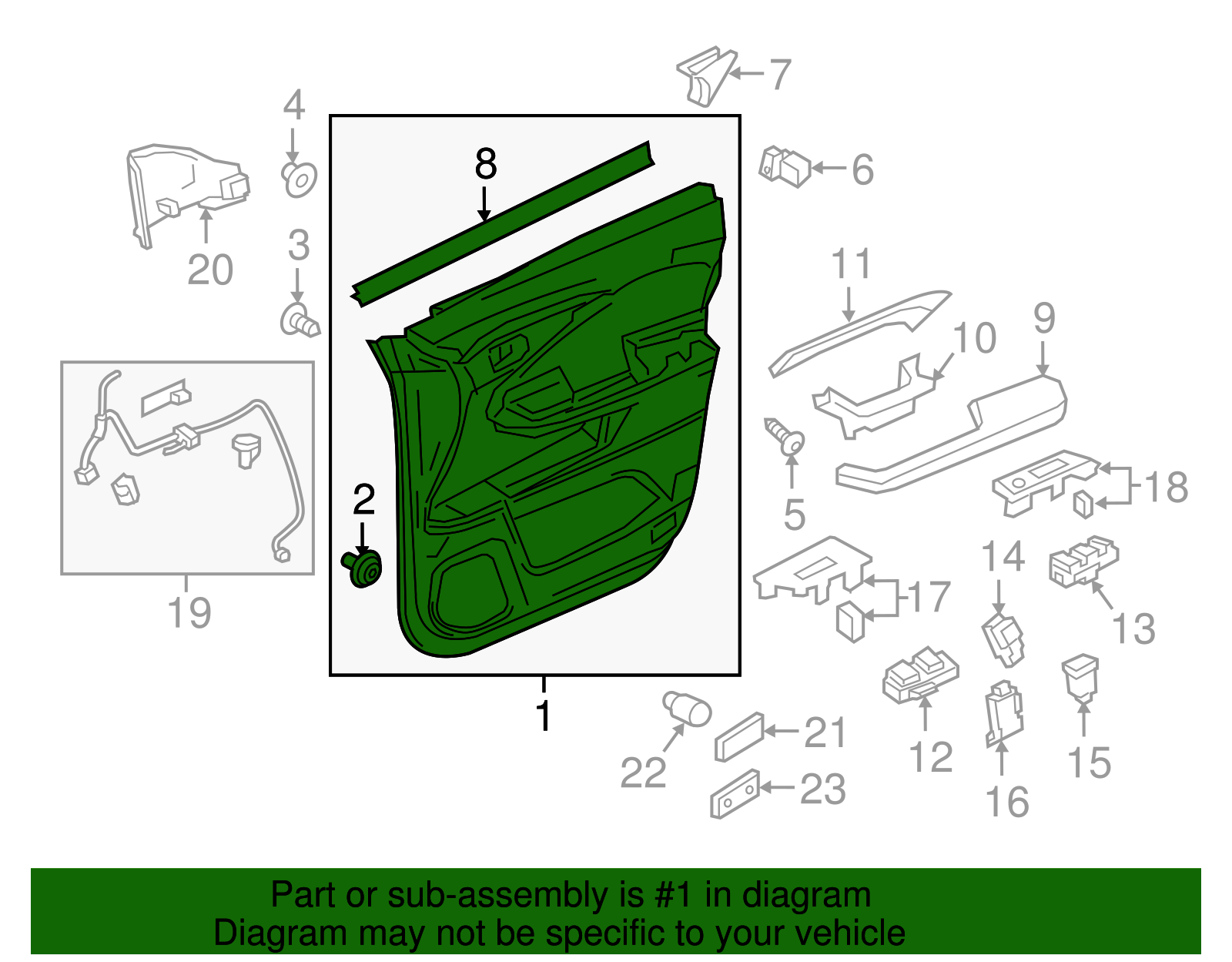 83501-TG7-A04ZA - 2016-2023 Honda - Lining R Front Door Assembly (Lower ...