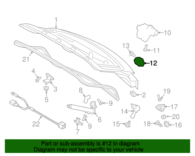 7P0-827-517-F - Liftgate Lock Striker Plate 2015-2024 Porsche ...