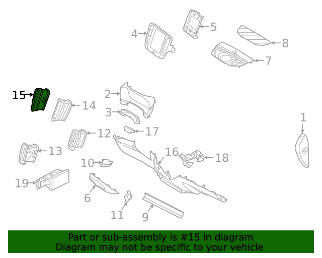 2019-2020 Volvo XC40 Air Vent Grille - Driver's Side (LH) 31442627 ...