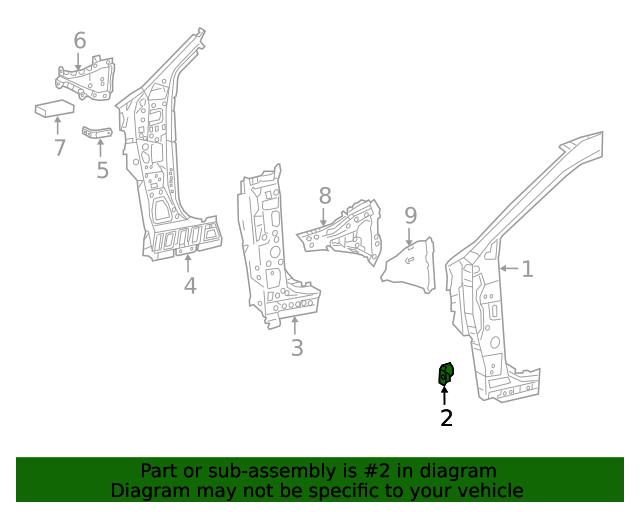 53821-F4010 - Hinge Pillar Bracket - 2018-2021 Toyota C-HR | OEM ...