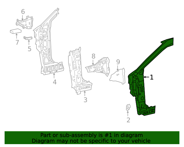 61131-F4030 - Hinge Pillar 2018-2022 Toyota C-HR | Group 1 Auto Parts