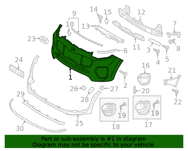 2020-2021 Kia Sportage Bumper Cover 86511-D9500 | Kia Cheap Parts