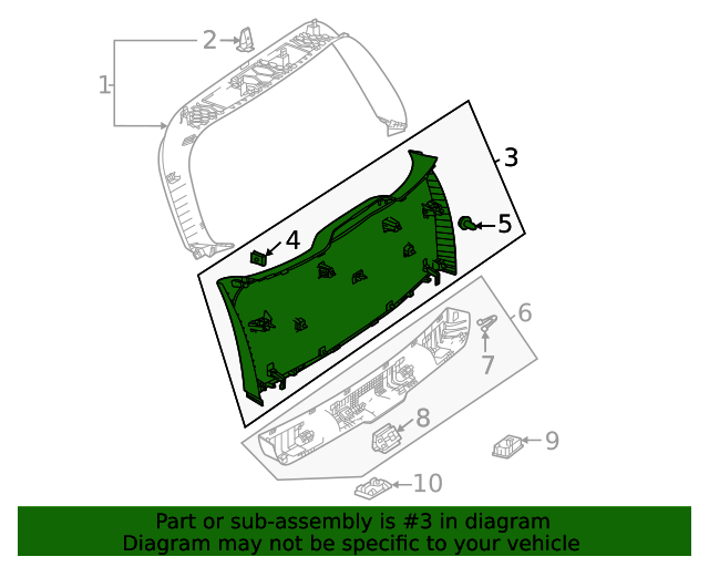 247-740-24-00-9051 - Liftgate Trim 2020-2023 Mercedes-Benz ...