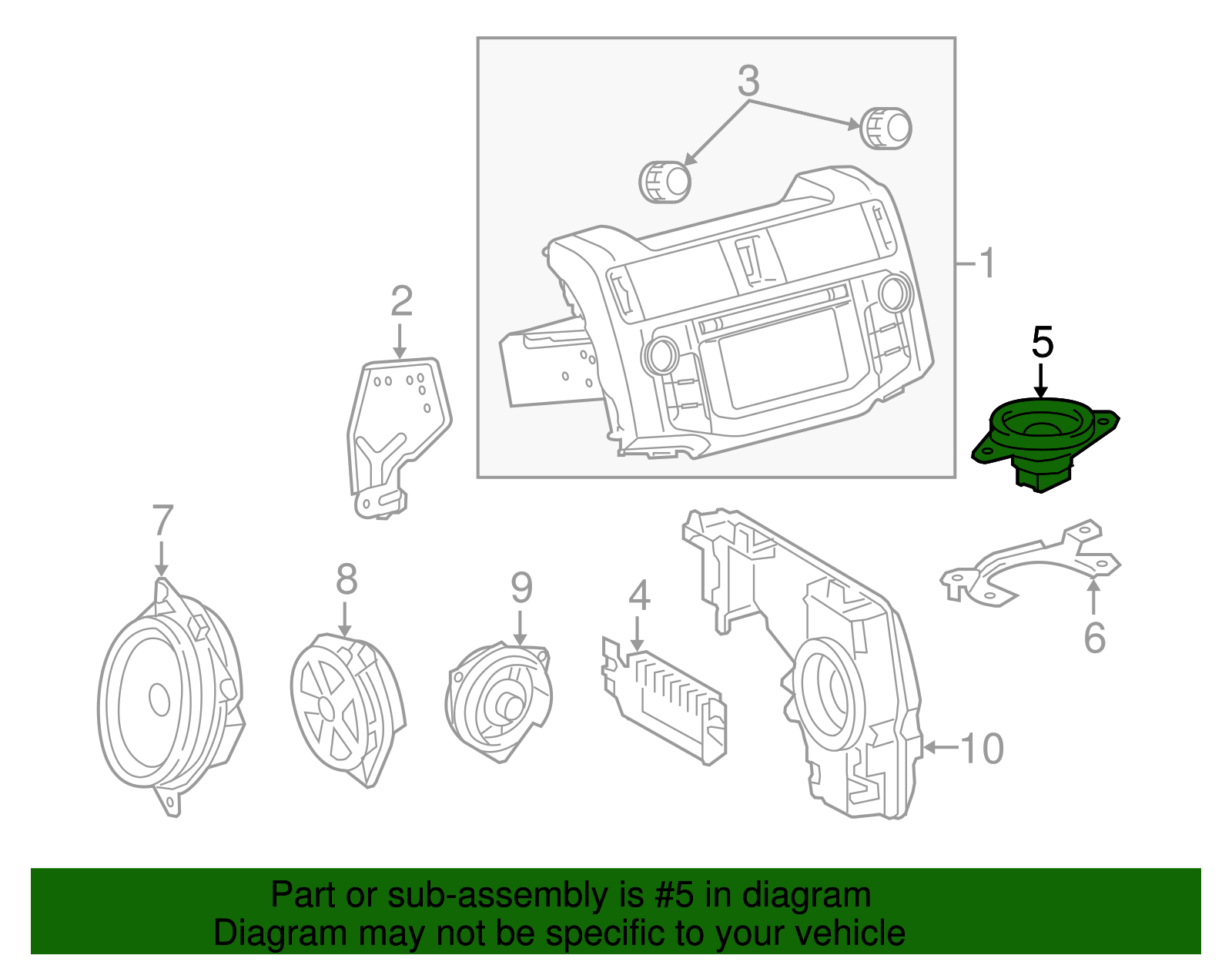86150-35091 - High-Quality Tweeter for 2017-2024 Toyota 4Runner ...
