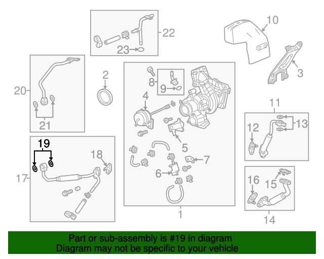 GM Part Number 12662186 | 2013-2024 GM Turbocharger Feed Pipe Washer ...