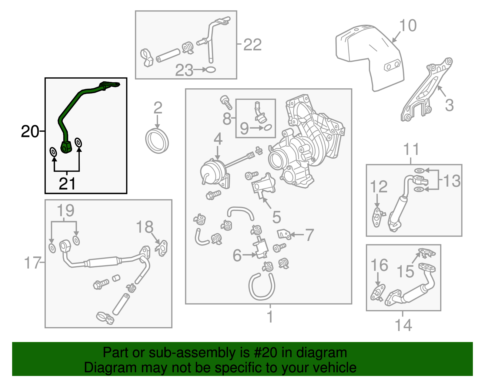 2013-2023 GM Turbocharger Coolant Return Pipe 12679313 GM ...