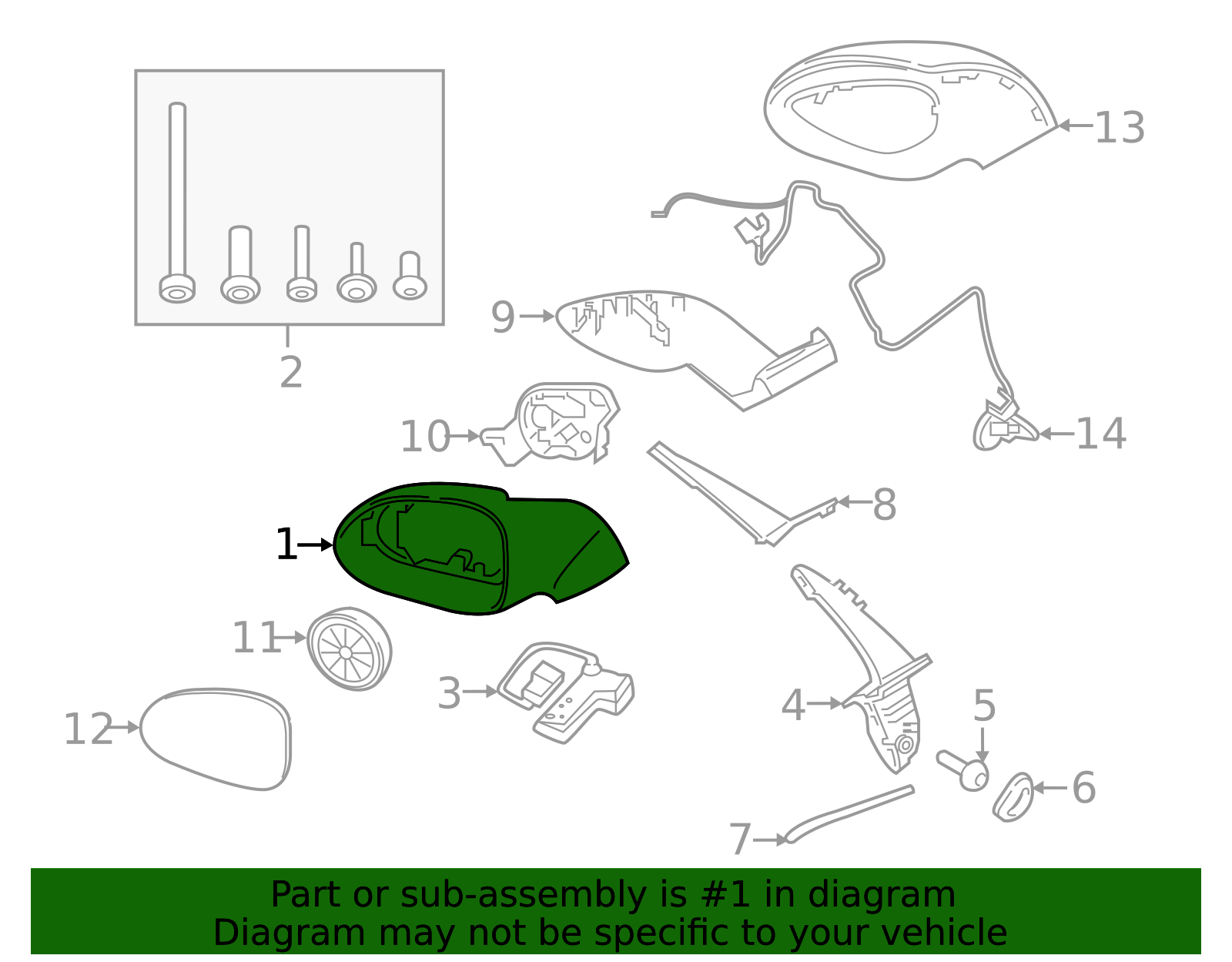 2014-2019 Porsche Mirror Housing 991-731-631-00-G2L | Sunset Porsche Parts