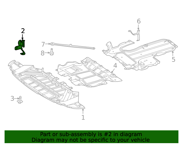 2019-2023 Mercedes-Benz Radiator Support Splash Shield Bracket 290-520 ...