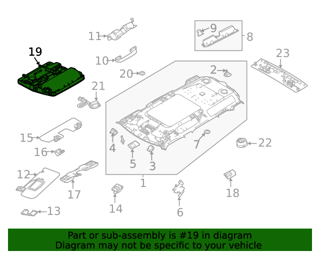 Genuine OEM Overhead Console Part# LR130989 Fits 2020-2022 Land Rover ...