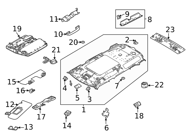 Genuine OEM Overhead Console Part# LR130989 Fits 2020-2022 Land Rover ...