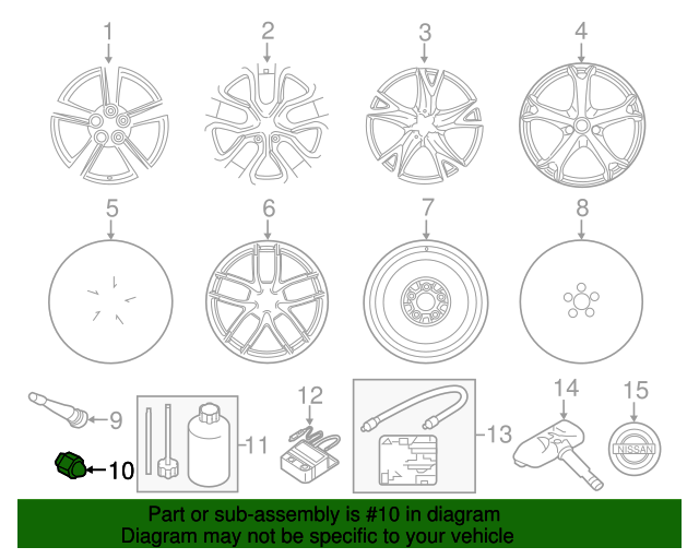 2009-2020 Nissan Wheel Nut 40224-JK00A | TascaParts.com