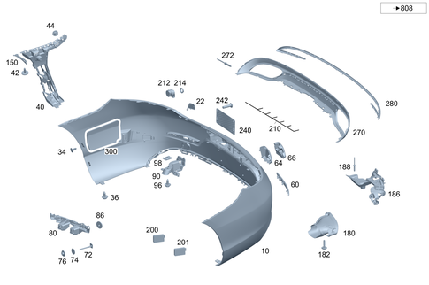 Rear Bumper for 2018 Mercedes-Benz C43 AMG | Buy Benz Parts