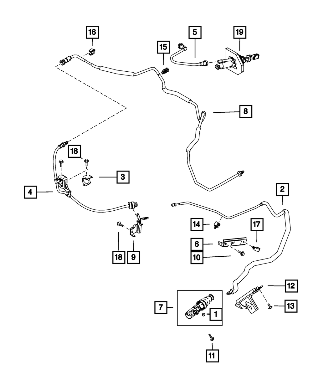 2017-2019 Fiat 124 Spider Clutch Hydraulic Hose 68332543AA | Mopar eStore