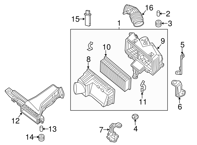 16554-3KY0A - Air Inlet Duct - 2014 Nissan Pathfinder | Nissan OEM ...