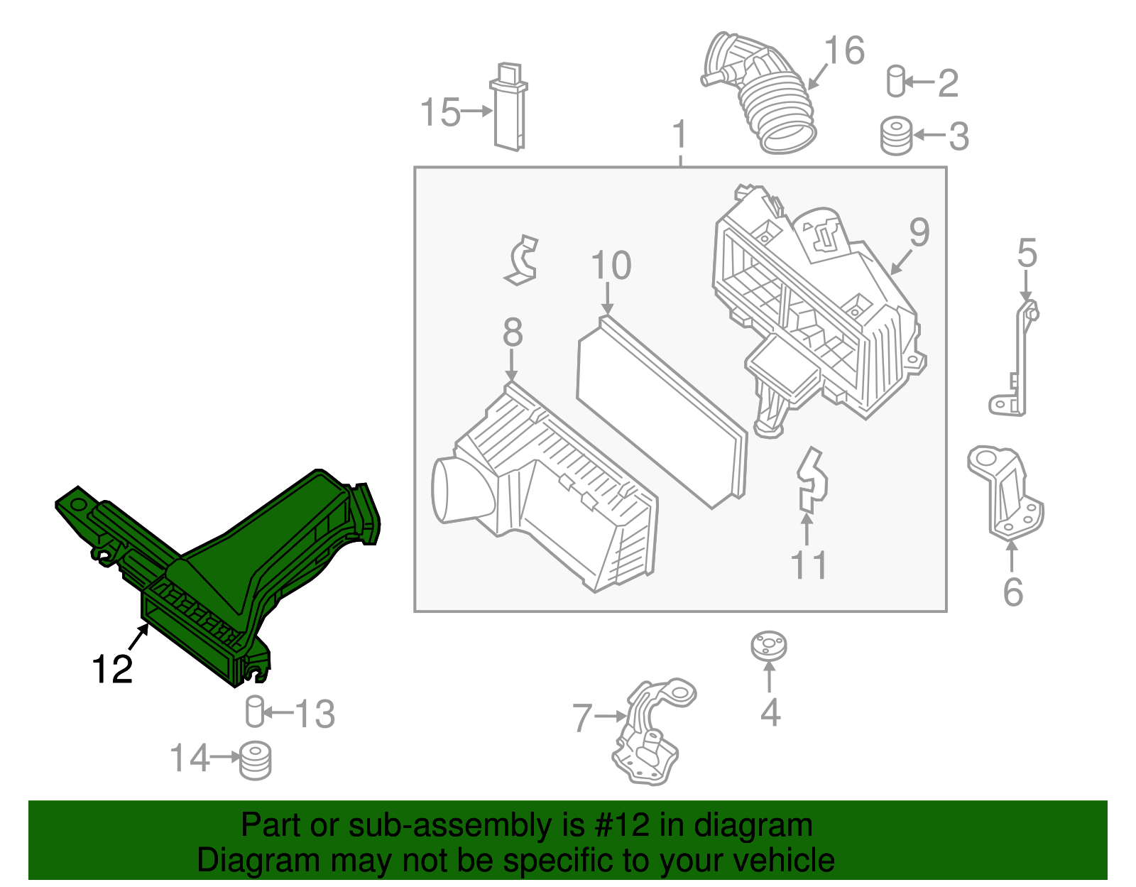 2014 Nissan Pathfinder Air Inlet Duct 16554-3KY0A | Nissan Parts Central