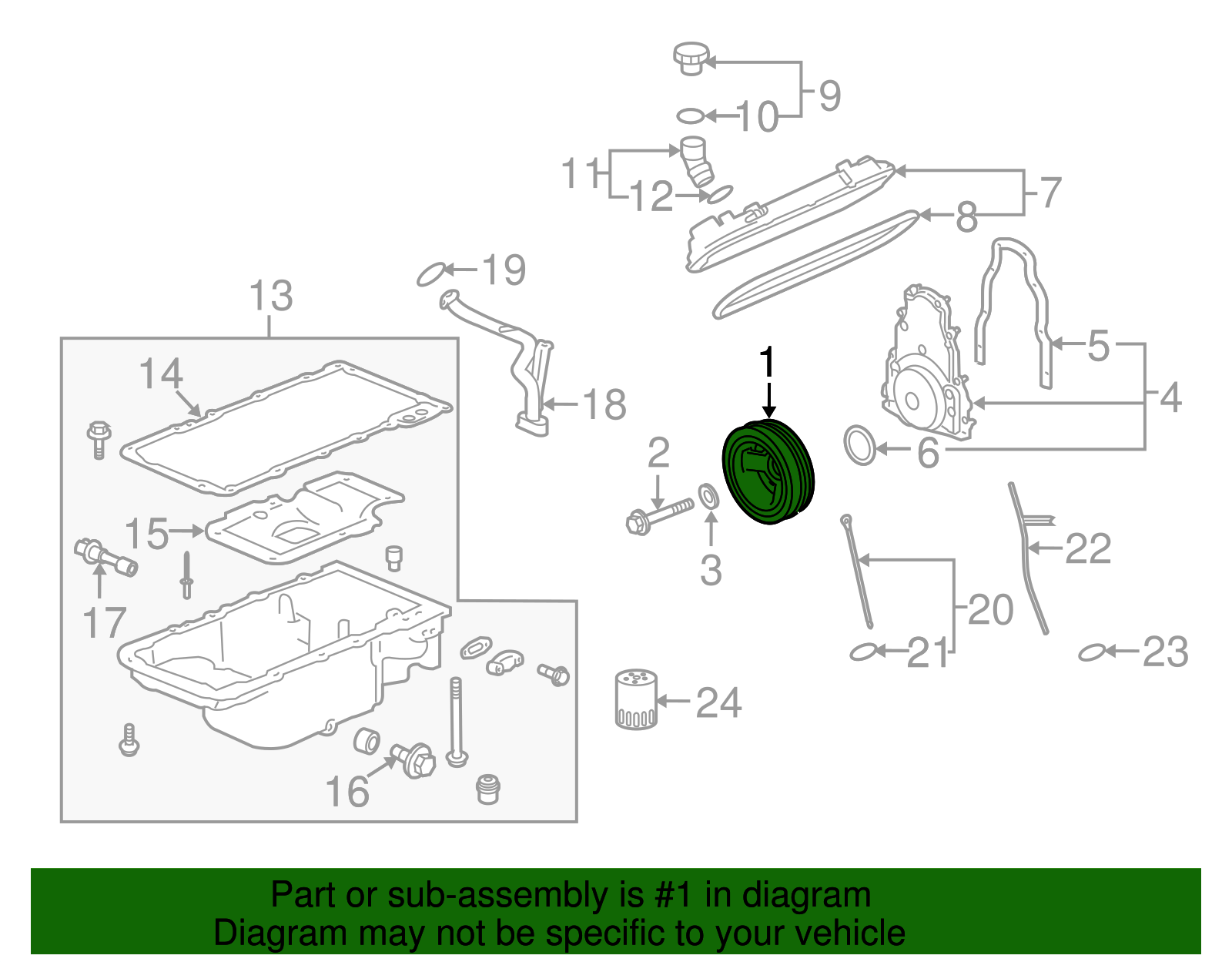 2008-2017 GM Crankshaft Balancer 12674582 GM | GMPartsDirect.com