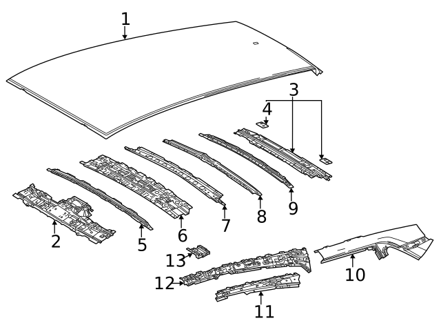 2021-2023 Toyota Venza Roof Panel 63111-48410 | Toyota Parts