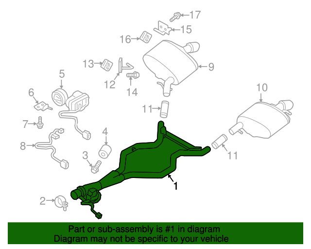 Genuine OEM Center Pipe Part# LR125103 Fits 2016-2021 Land Rover Range ...