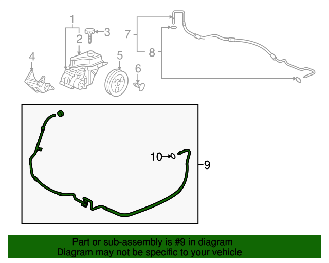 2006-2011 GM Power Steering Gear Outlet Hose 15794420 | OEM Parts Online