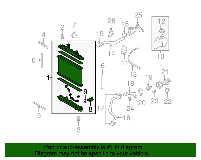 2009-2015 Toyota Venza Radiator Assembly 16400-0P220 | Toyota Parts Center