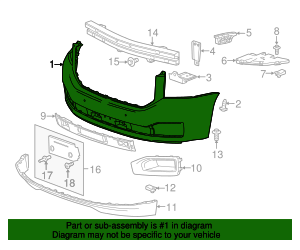 2015-2020 GMC Front Upper Bumper Cover 84407940 | TascaParts.com